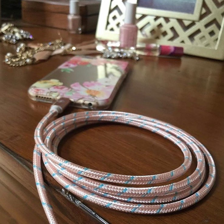 Rose Gold Lightning Cable [10 ft / 3m length] – Charge Cords